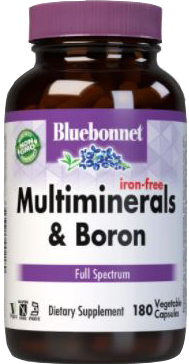 Bluebonnet Kosher Multi Minerals Plus Boron (Iron Free) 180 Vegetable ...