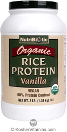 NutriBiotic Kosher Organic Rice Protein Vanilla 3 LB - Koshervitamins.com