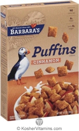Barbara’s Kosher Puffins Cereal Cinnamon Case of 12 10 OZ ...